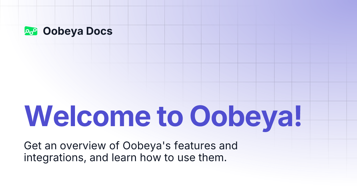 Welcome to Oobeya! | Oobeya Docs