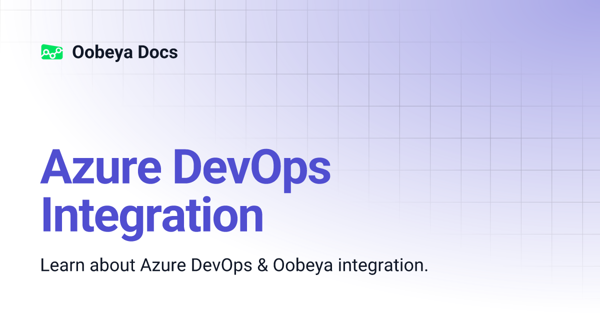 Azure Devops Integration Oobeya Docs