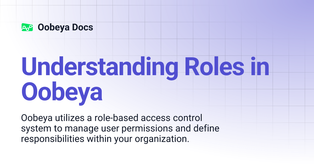 Understanding Roles in Oobeya | Oobeya Docs
