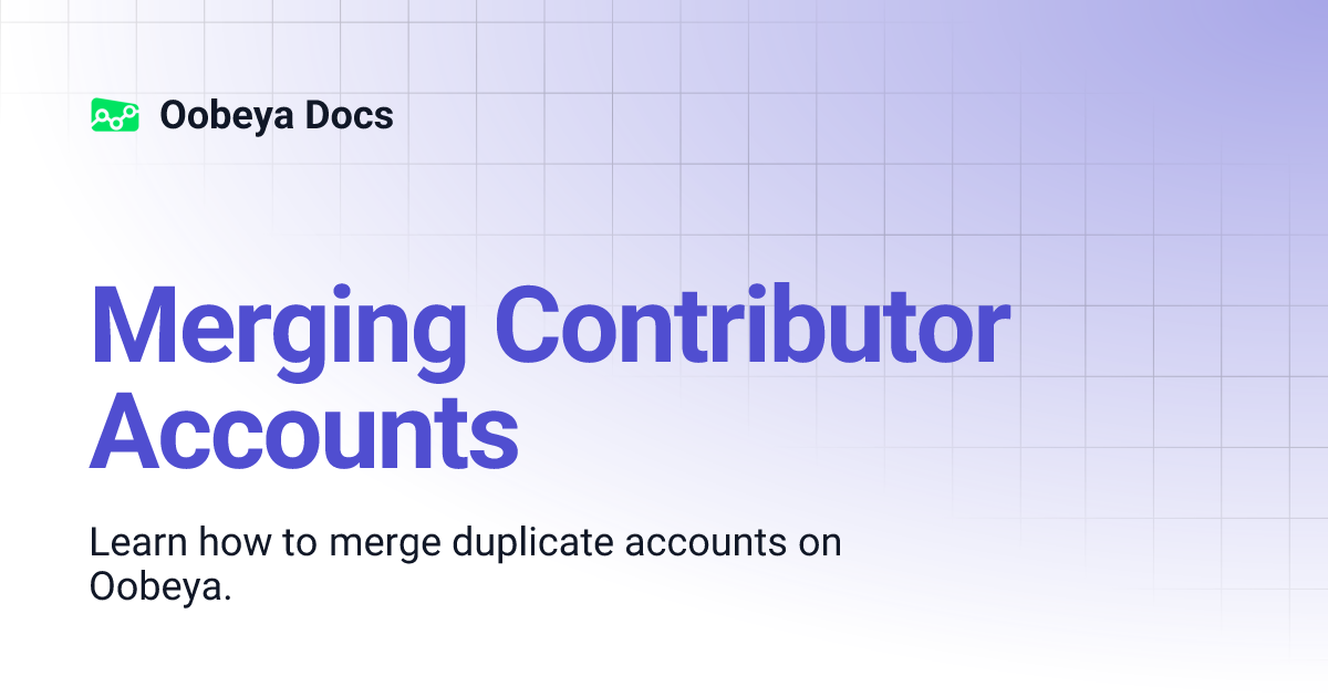 Merging Contributor Accounts | Oobeya Docs